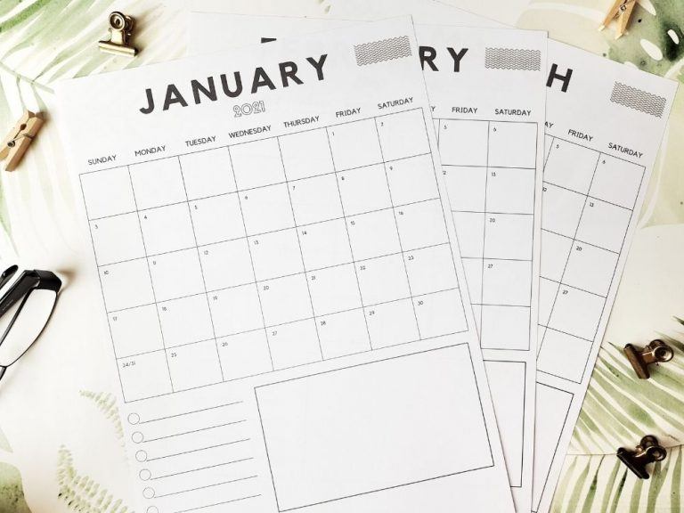 Vertical Monthly Calendar [2022 UPDATE] - AnjaHome