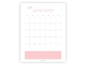 Cute January Calendar Printable (2024) - AnjaHome
