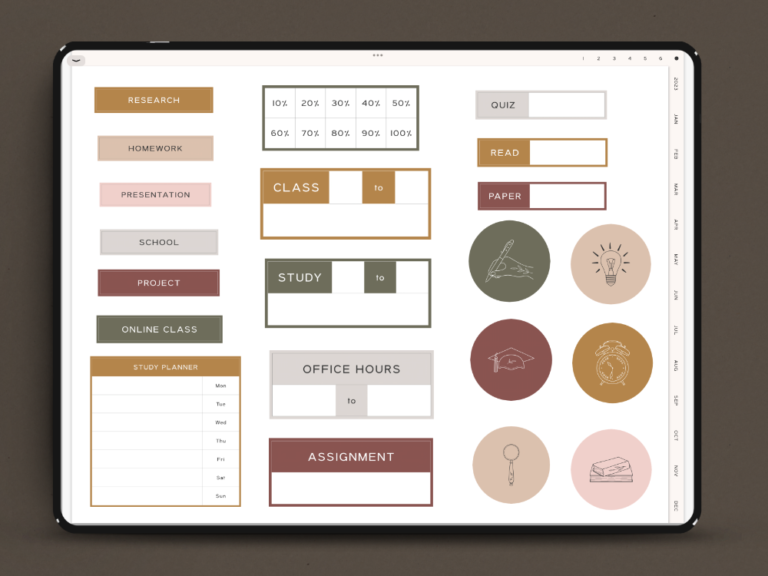 Free Digital Planner Stickers For Goodnotes Planners - AnjaHome