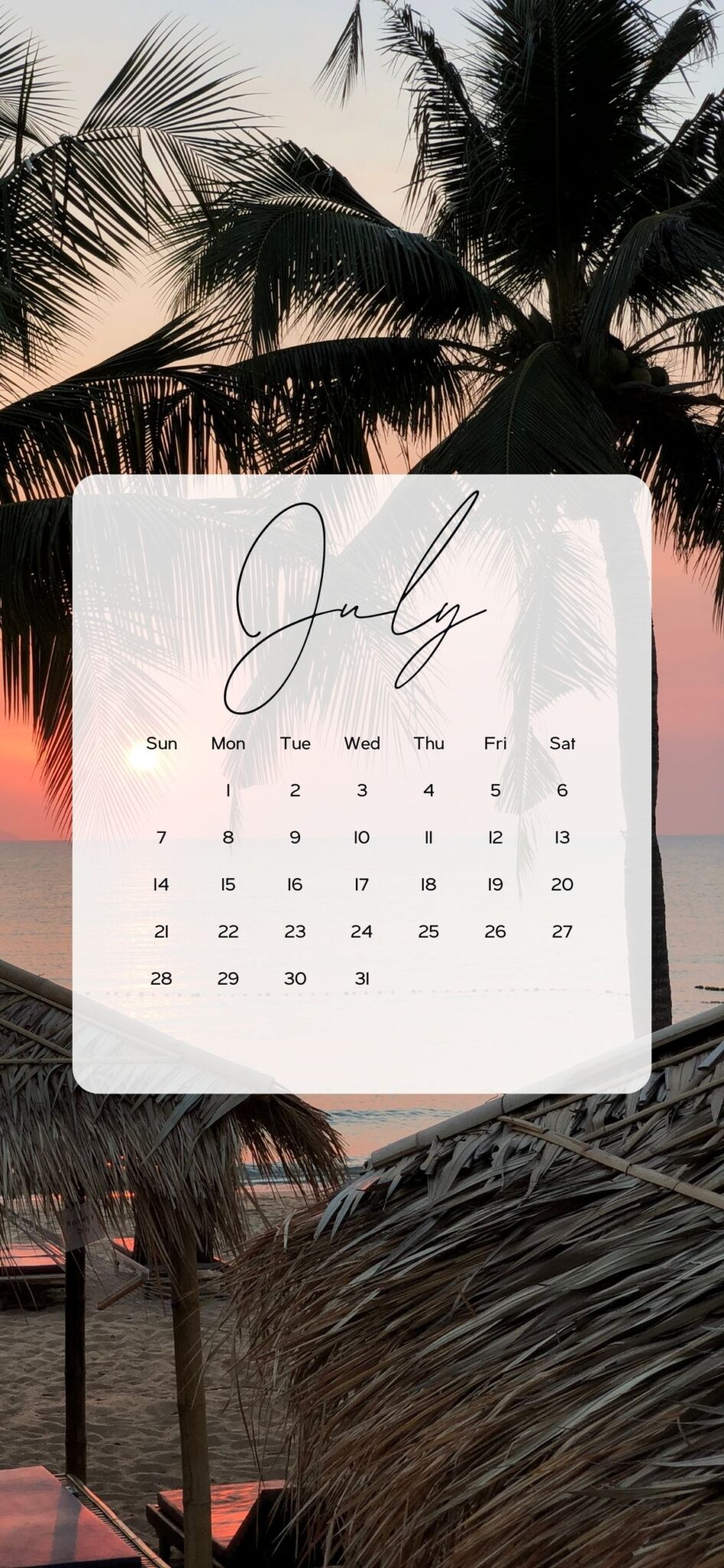 July Calendar Wallpaper - AnjaHome