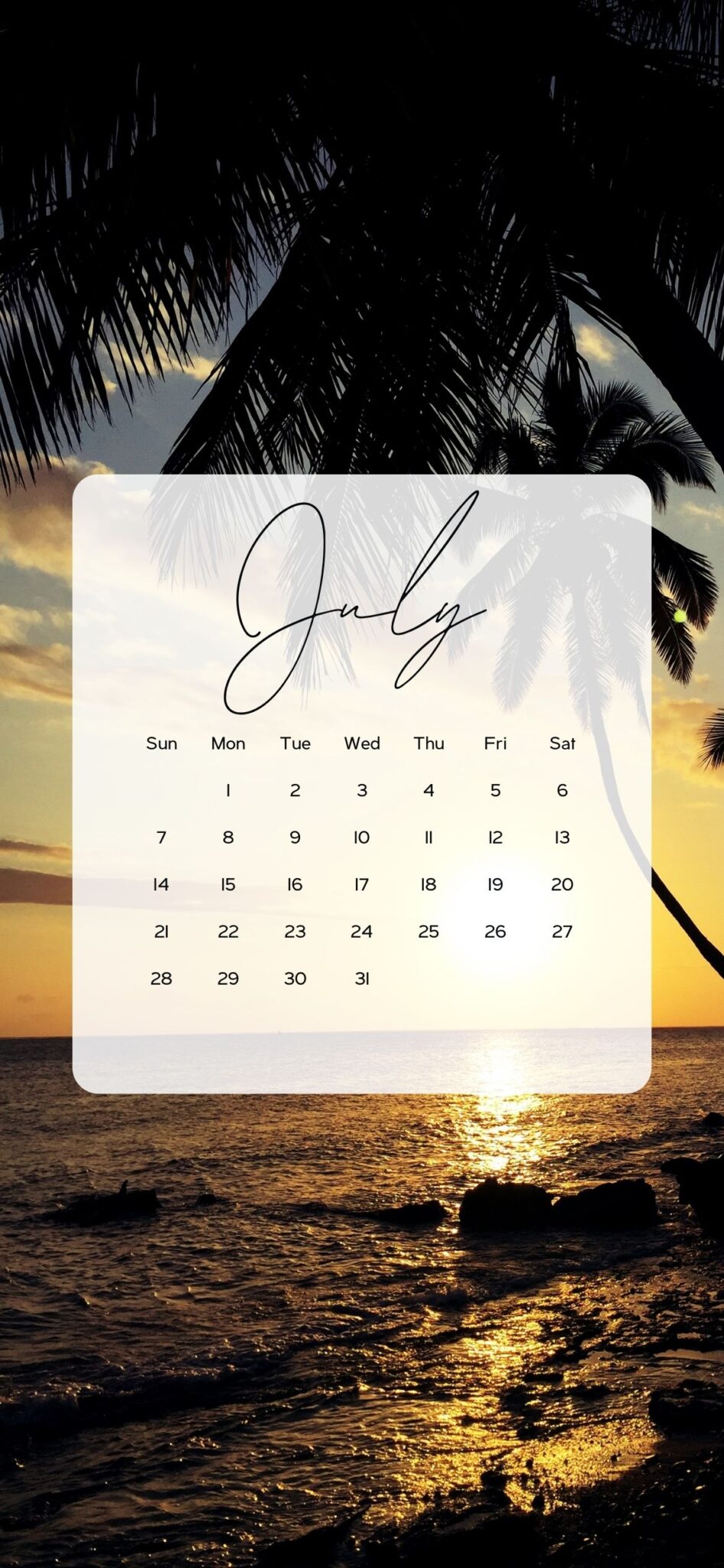 July Calendar Wallpaper - AnjaHome