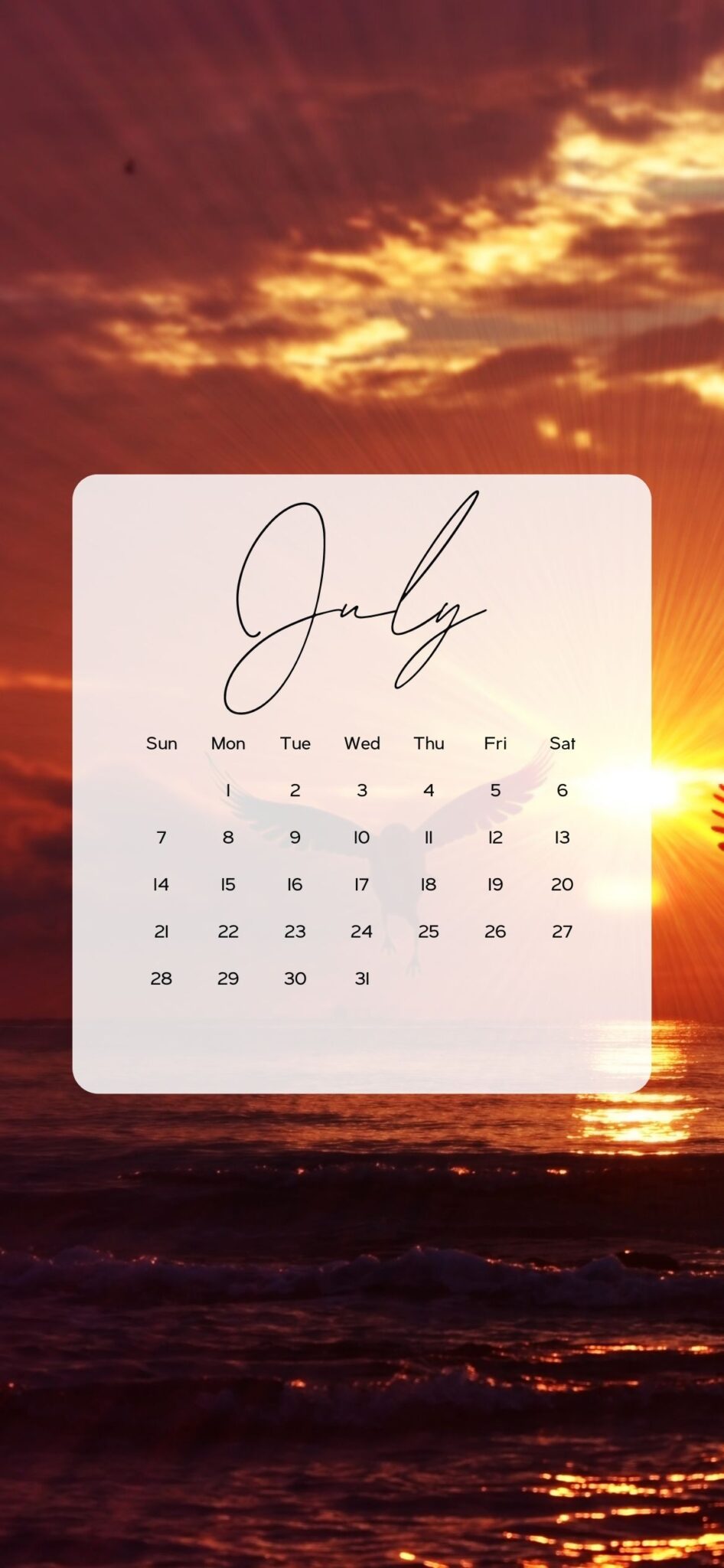 July Calendar Wallpaper - AnjaHome