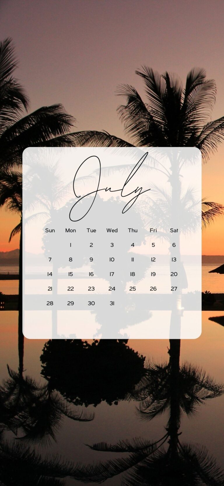 July Calendar Wallpaper - AnjaHome