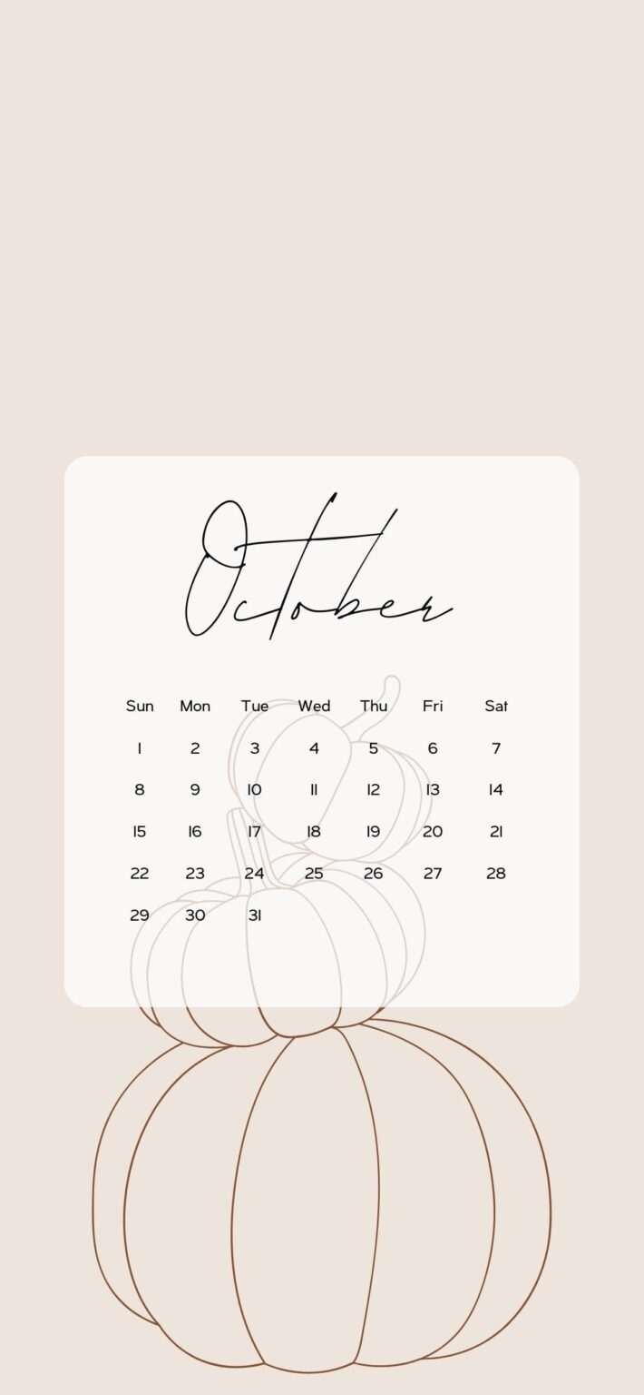October Calendar Wallpaper Aesthetic Backgrounds (2024) - AnjaHome