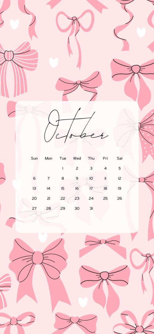 October Calendar Wallpaper Aesthetic Backgrounds (2024) - AnjaHome