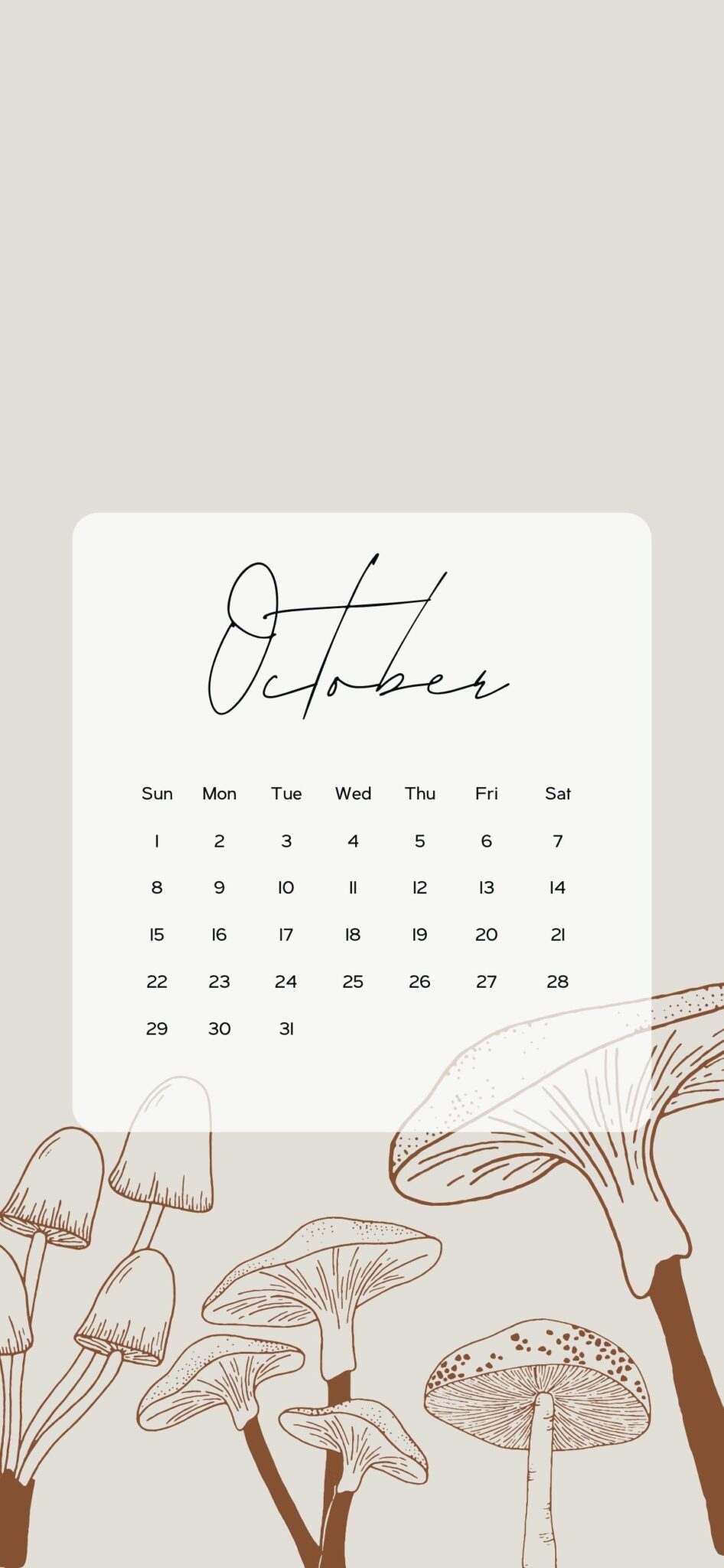 October Calendar Wallpaper Aesthetic Backgrounds (2024) - AnjaHome