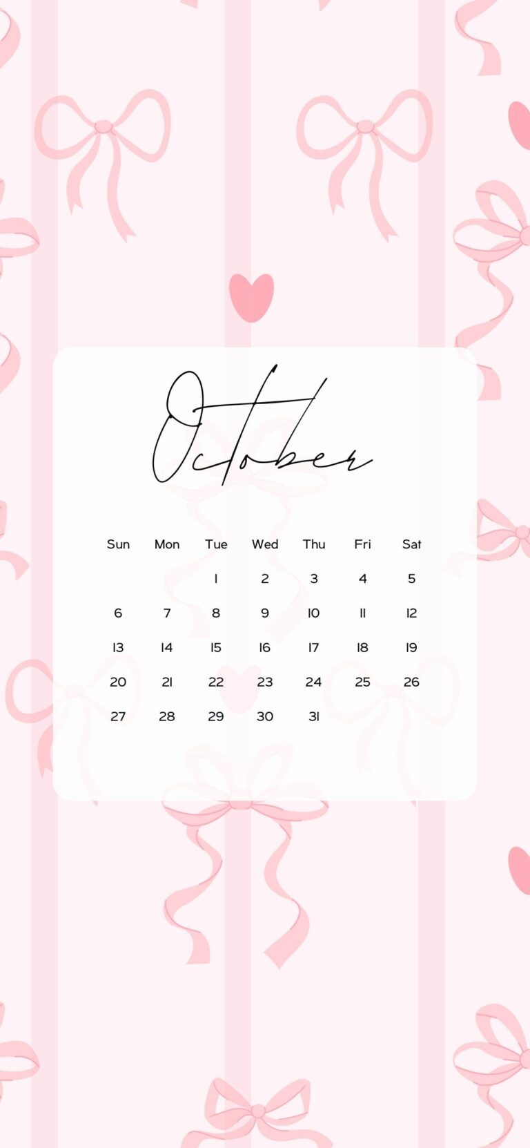 October Calendar Wallpaper Aesthetic Backgrounds (2024) - AnjaHome