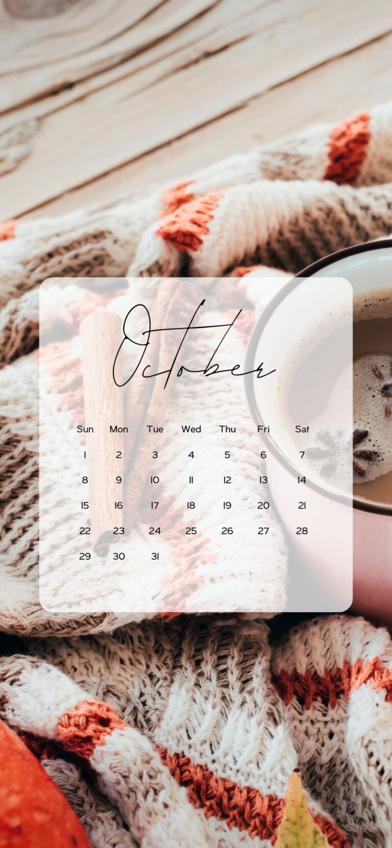 October Calendar Wallpaper Aesthetic Backgrounds (2024) - AnjaHome