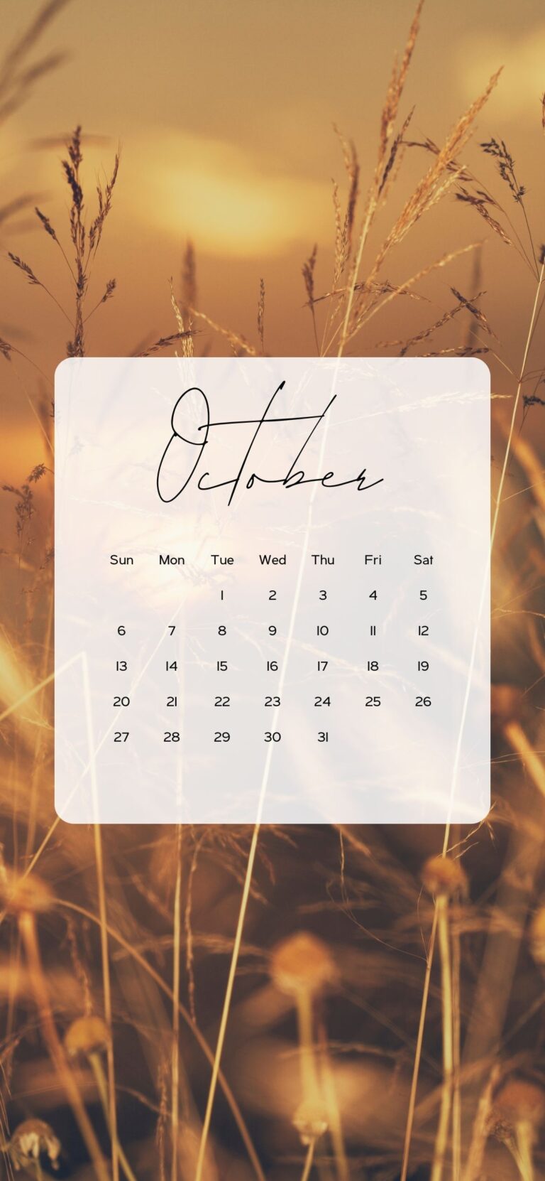 October Calendar Wallpaper Aesthetic Backgrounds (2024) - AnjaHome