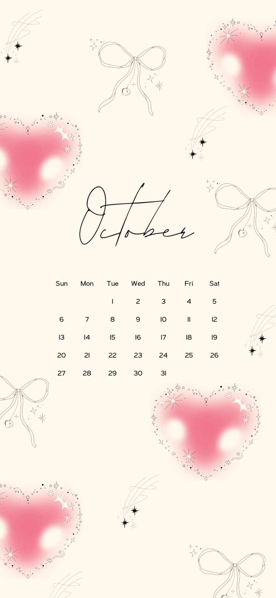 October Calendar Wallpaper Aesthetic Backgrounds (2024) - AnjaHome