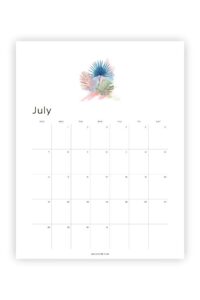 Cute July 2024 Calendar Printables - AnjaHome