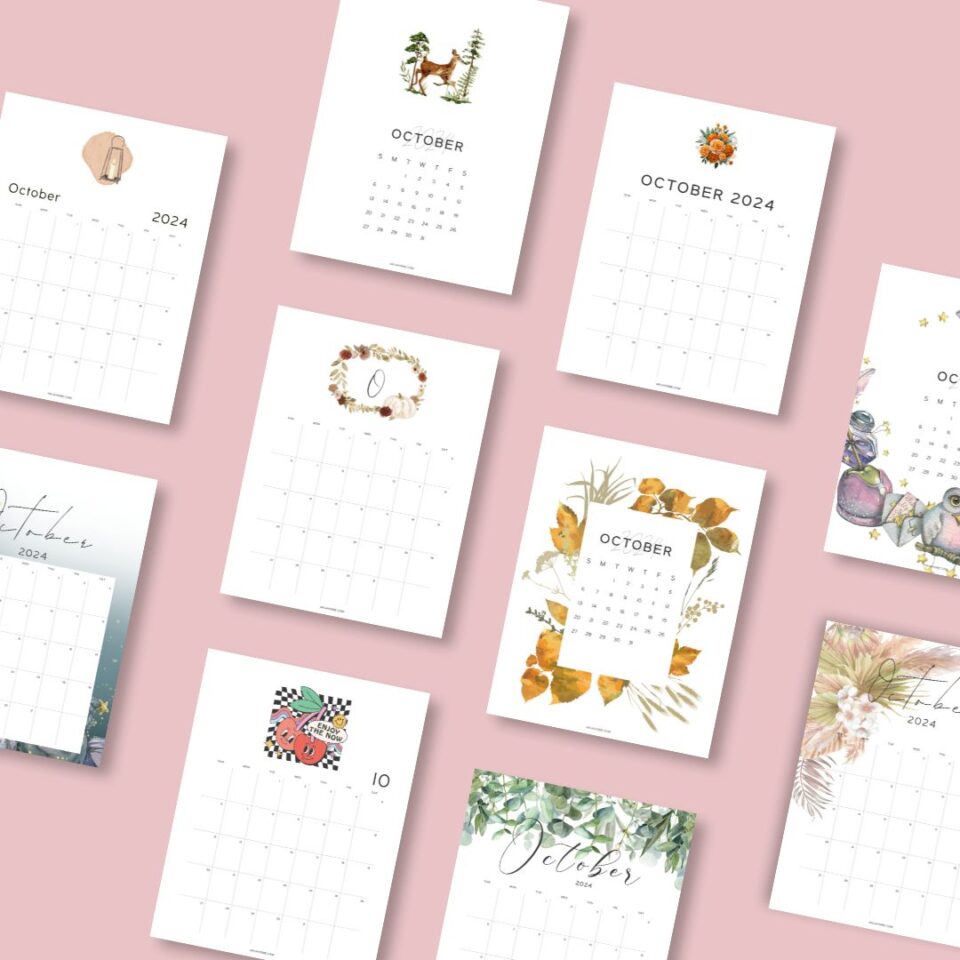 Cute October 2024 Calendar Printable You Get For Free - AnjaHome