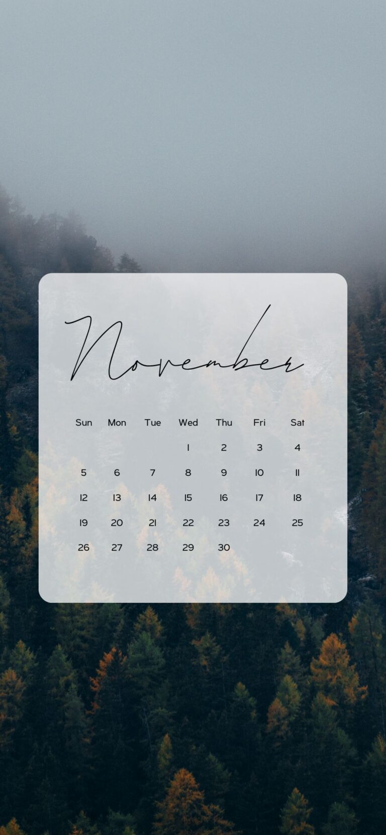 November Calendar Wallpaper Aesthetic Backgrounds - AnjaHome