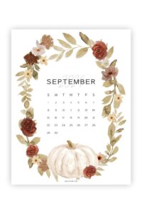 Cute September 2024 Calendar Printables PDF Templates - AnjaHome