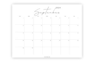 Cute September 2024 Calendar Printables PDF Templates - AnjaHome