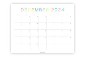 Cute December 2024 Calendar Free Monthly Printables - AnjaHome