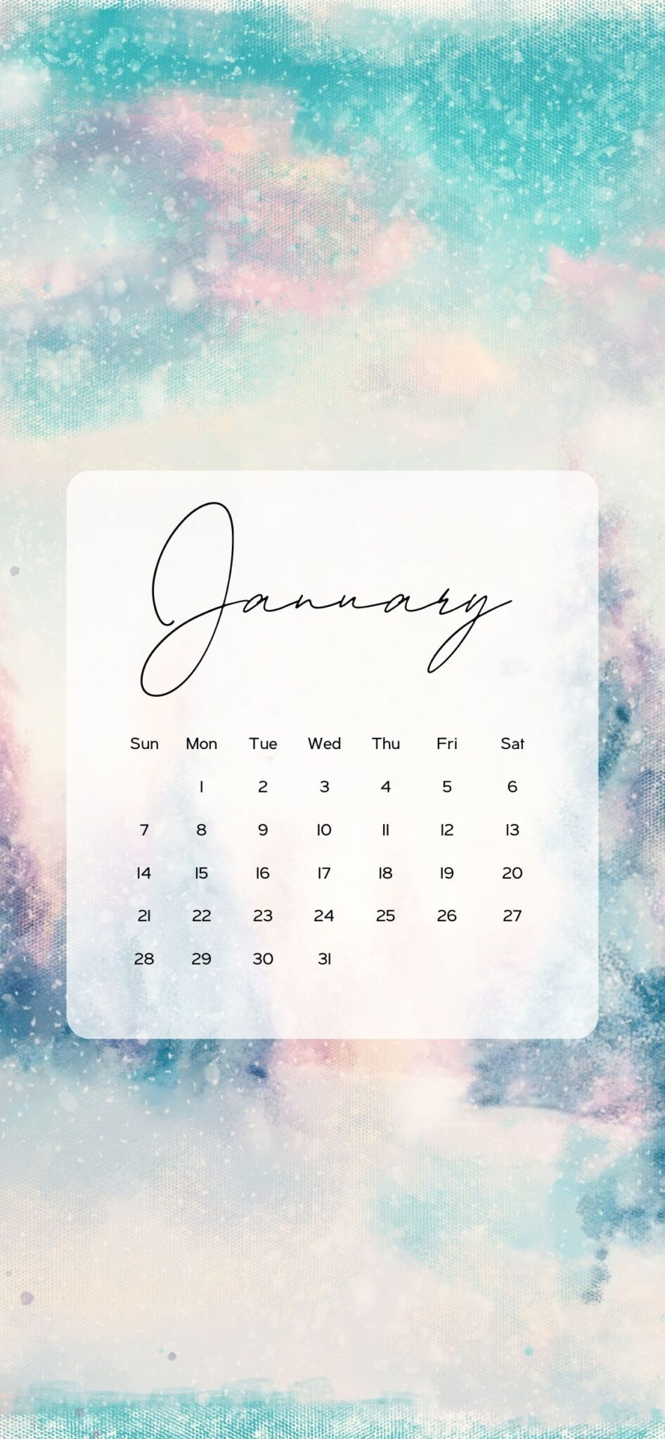 January Calendar Wallpaper Aesthetic Backgrounds - AnjaHome
