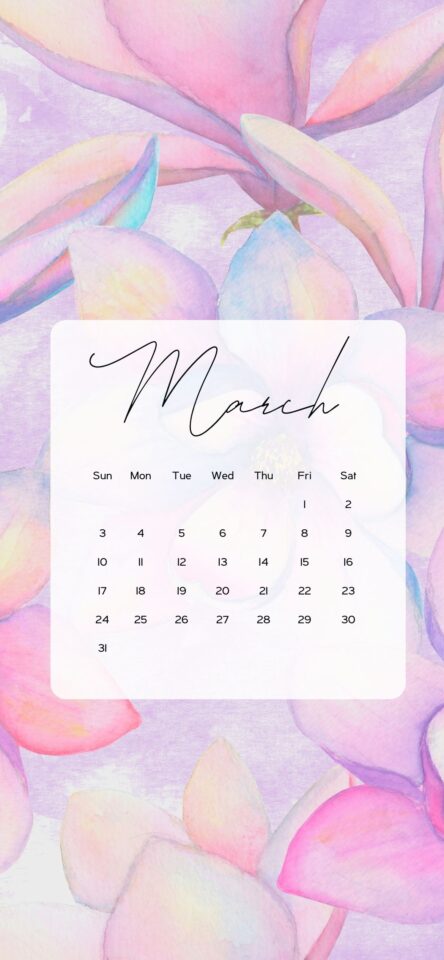 March Calendar Wallpaper Cute Backgrounds for 2024 - AnjaHome