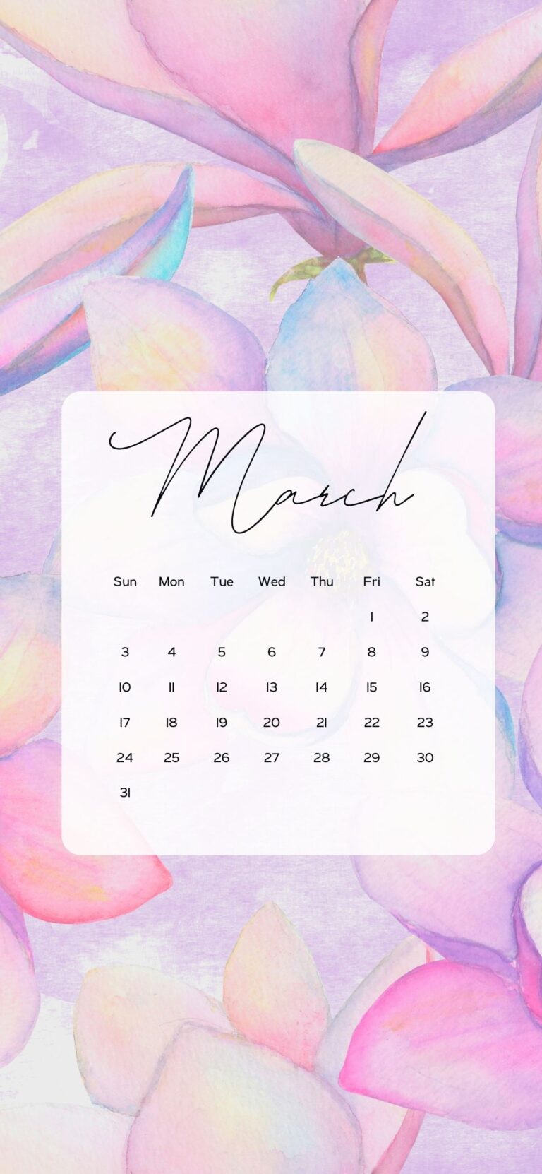March Calendar Wallpaper Cute Backgrounds for 2024 - AnjaHome
