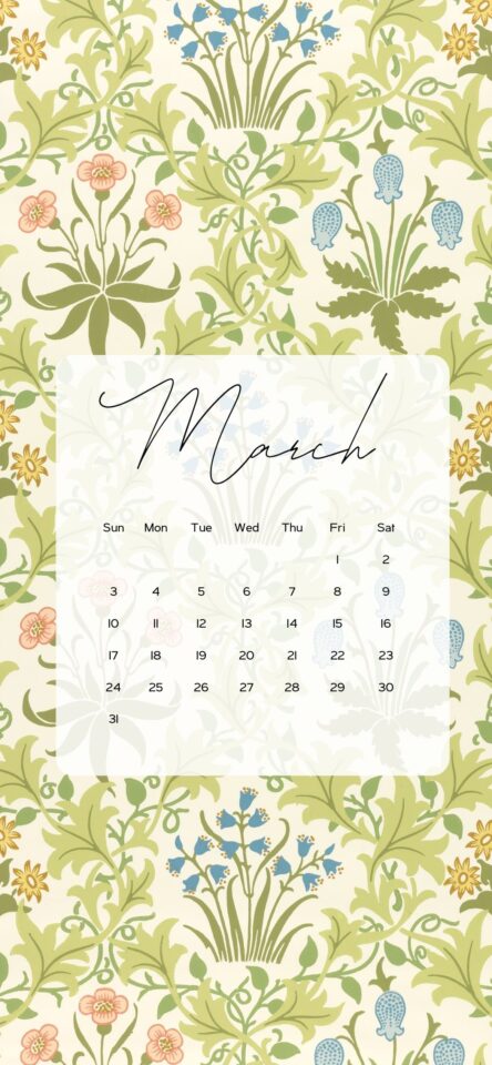 March Calendar Wallpaper Cute Backgrounds for 2024 - AnjaHome