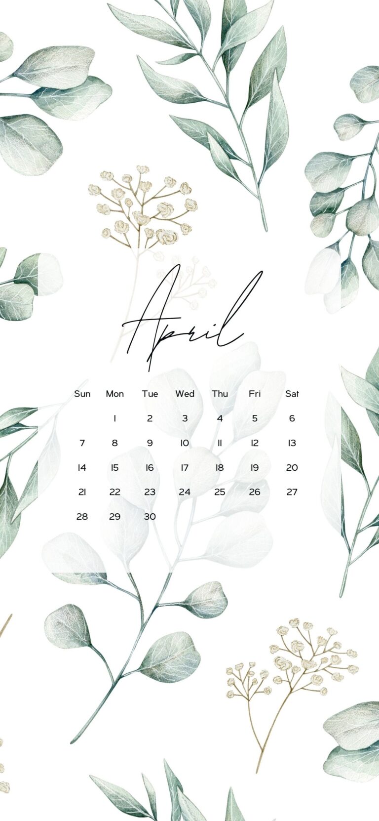 April Calendar Wallpaper Cute Backgrounds for 2024 - AnjaHome