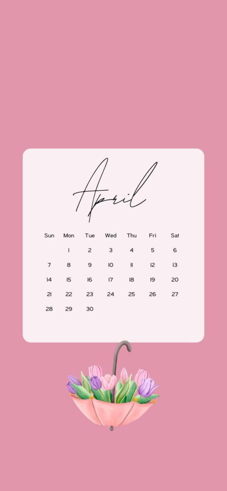 April Calendar Wallpaper Cute Backgrounds for 2024 - AnjaHome