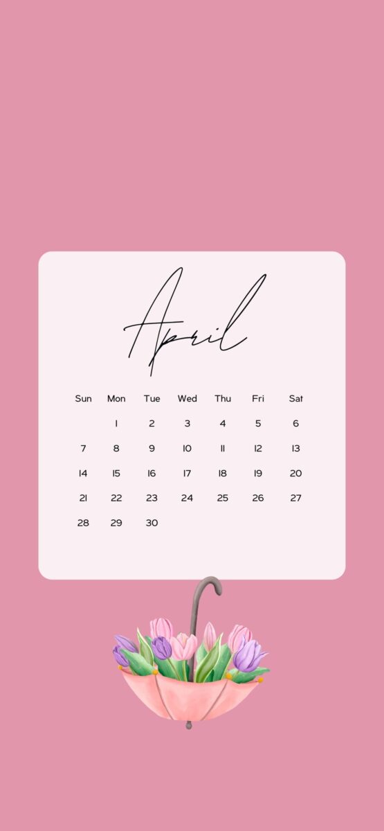 April Calendar Wallpaper Cute Backgrounds for 2024 - AnjaHome