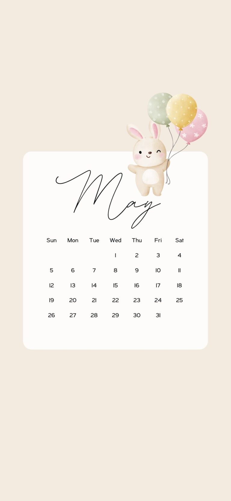May Calendar Wallpaper Cute Backgrounds for 2024 - AnjaHome