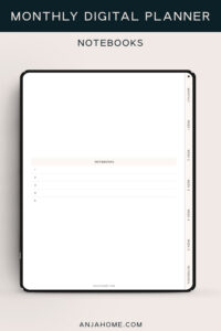 Monthly Digital Planner Template - AnjaHome