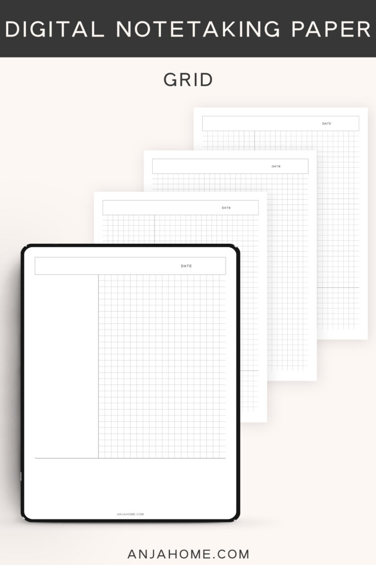 Digital Notebook Paper GoodNotes Templates - AnjaHome