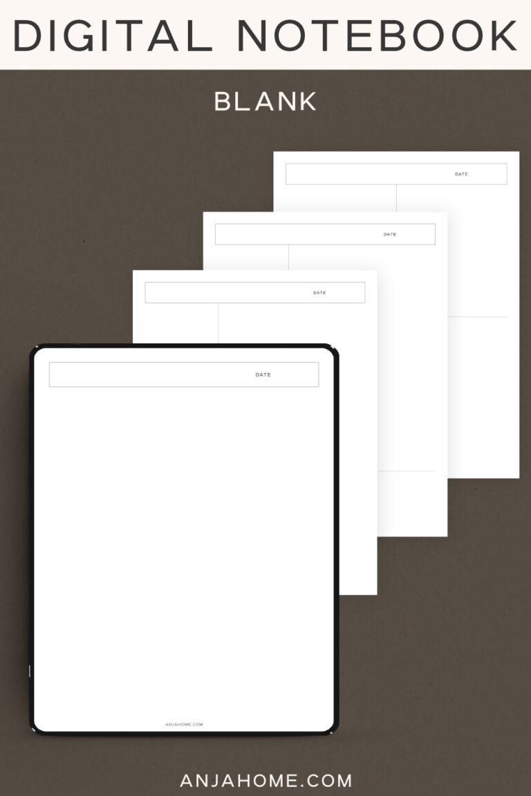 Free Digital Notebook (Hyperlinked) - AnjaHome